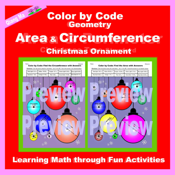 Christmas Color by Code: Area and Perimeter Tree 4 in 1: Practice ...
