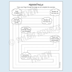 Meditation Mazes Mental Health Mindfulness Activity | Social Emotional ...