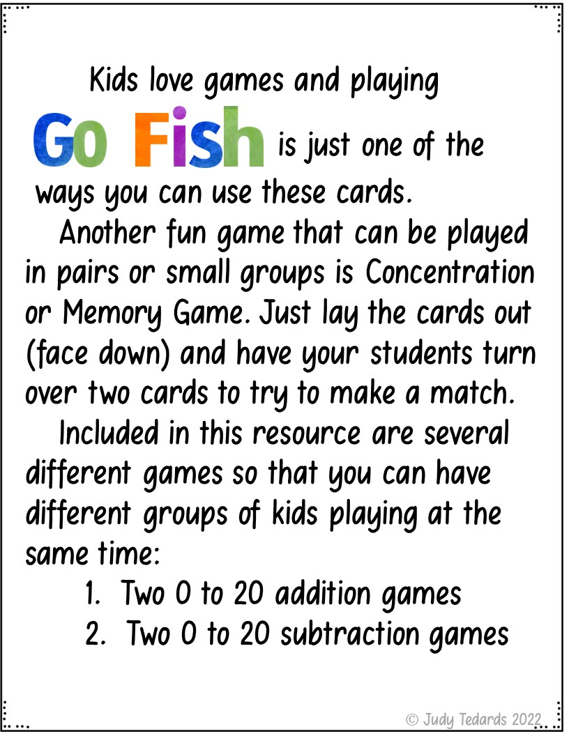GO FISH {Addition and Subtraction} | Made By Teachers