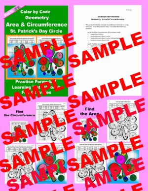 St. Patrick's Day Color by Code: Area and Perimeter:Practice Formulas ...