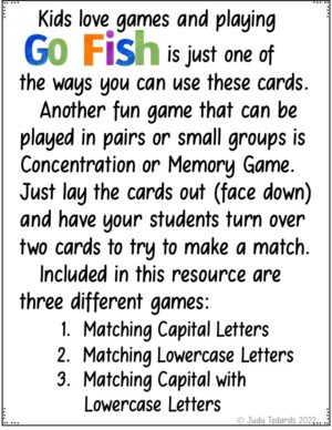GO FISH {Capital and Lowercase Letters} | Made By Teachers
