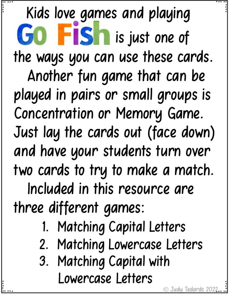 GO FISH {Capital and Lowercase Letters} | Made By Teachers