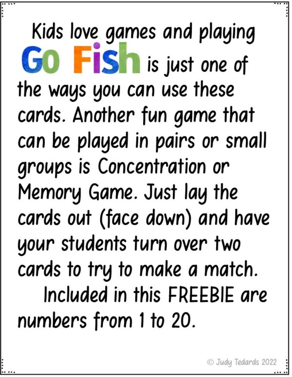 GO FISH {Numbers to 20} FREEBIE | Made By Teachers