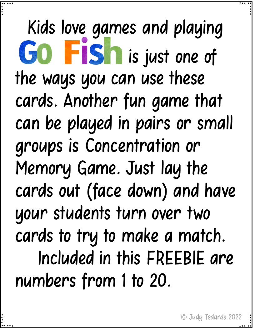 GO FISH {Numbers to 20} FREEBIE | Made By Teachers
