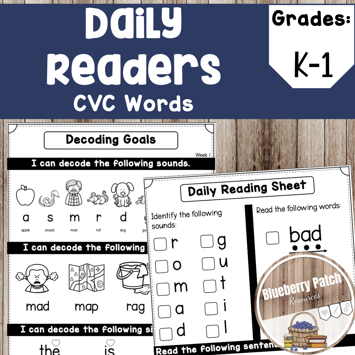 Science of Reading CVC Daily Readers | Made By Teachers