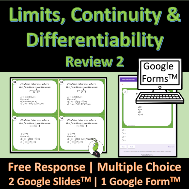 Limits, Continuity, Derivatives Task Cards Calculus | Precalculus ...