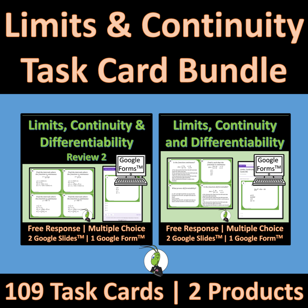Limits, Continuity, Derivatives Task Cards Calculus | Precalculus ...