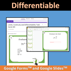 Limits, Continuity, Derivatives Task Cards Calculus | Precalculus ...