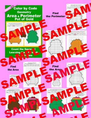 St. Patrick's Day Color by Code: Area and Perimeter: Count Squares ...