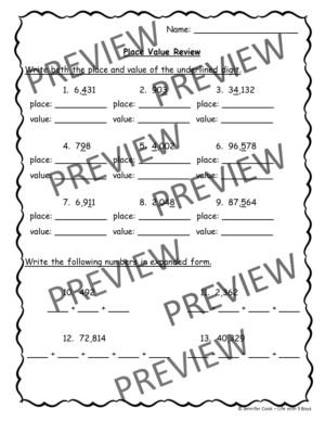 Math Worksheets for Place Value Rounding Even and Odd Numbers - Made By ...