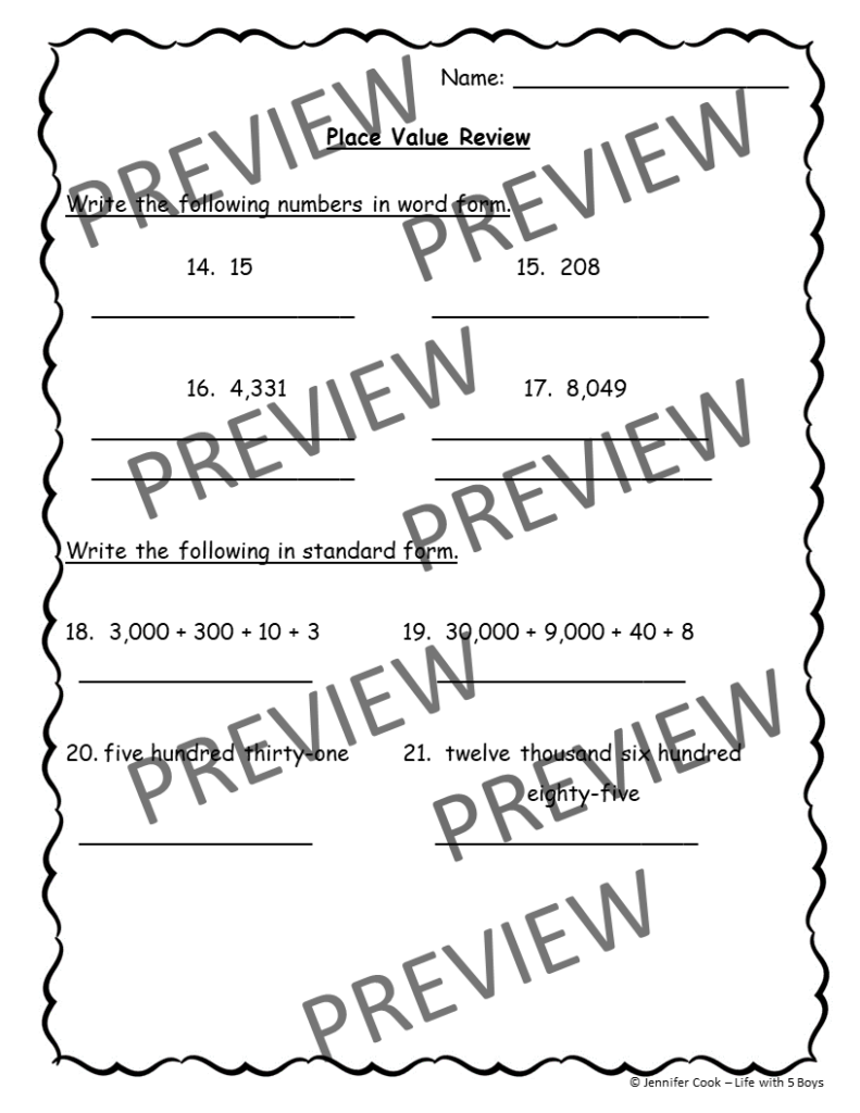 Math Worksheets for Place Value Rounding Even and Odd Numbers | Made By ...