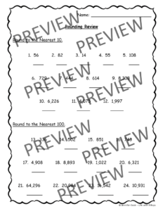 Math Worksheets for Place Value Rounding Even and Odd Numbers | Made By ...