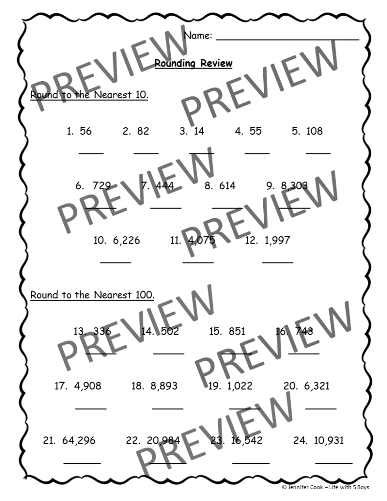 Math Worksheets for Place Value Rounding Even and Odd Numbers | Made By ...
