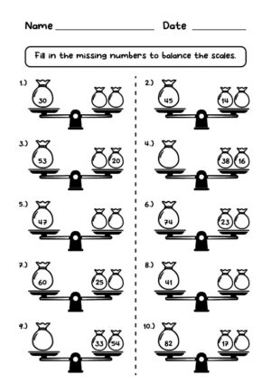Balancing scale worksheet | Made By Teachers