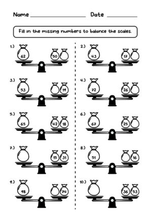 Balancing scale worksheet | Made By Teachers