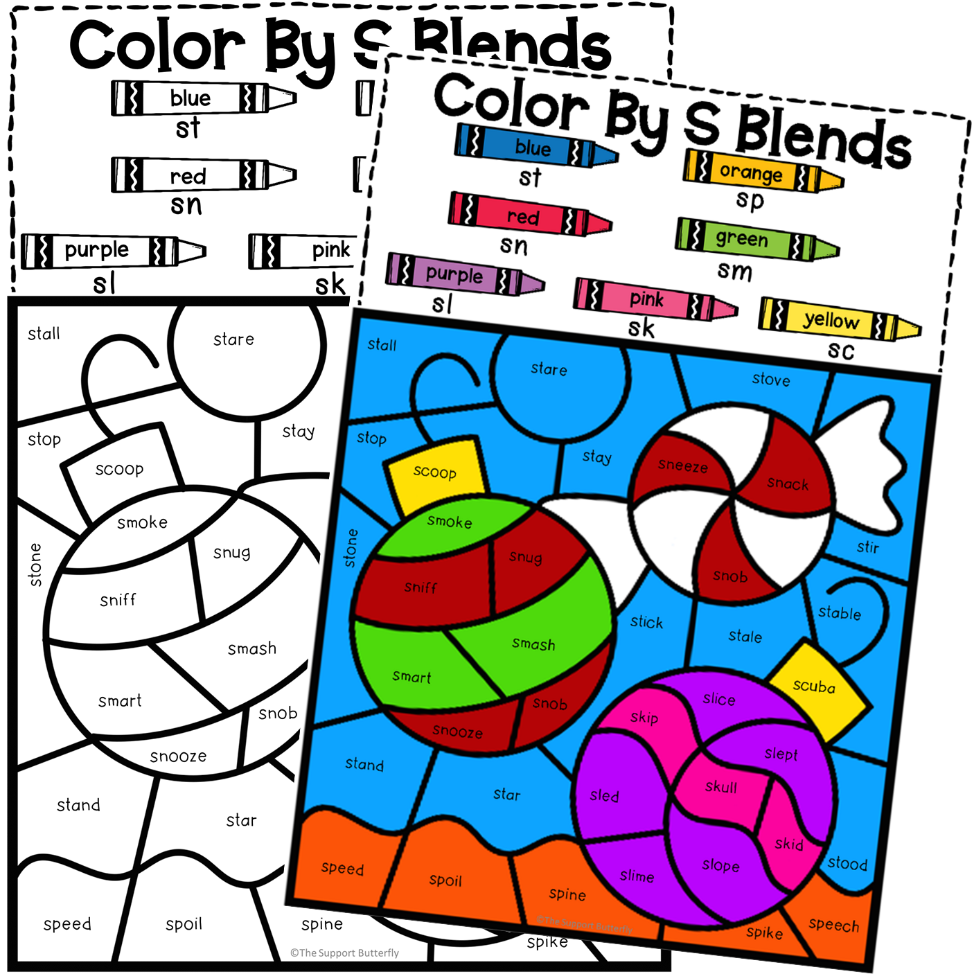 Christmas Activities Color by S Blends | Made By Teachers
