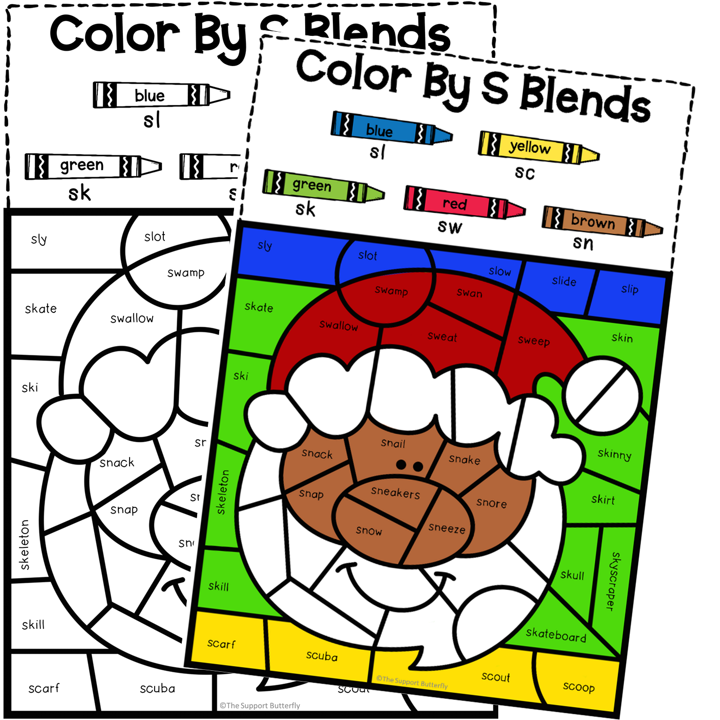 Christmas Activities Color by S Blends | Made By Teachers