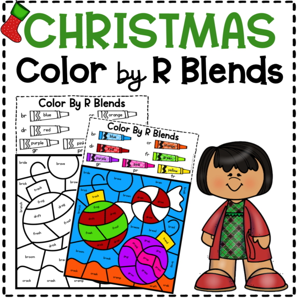 Christmas Activities Color by R Blends | Made By Teachers
