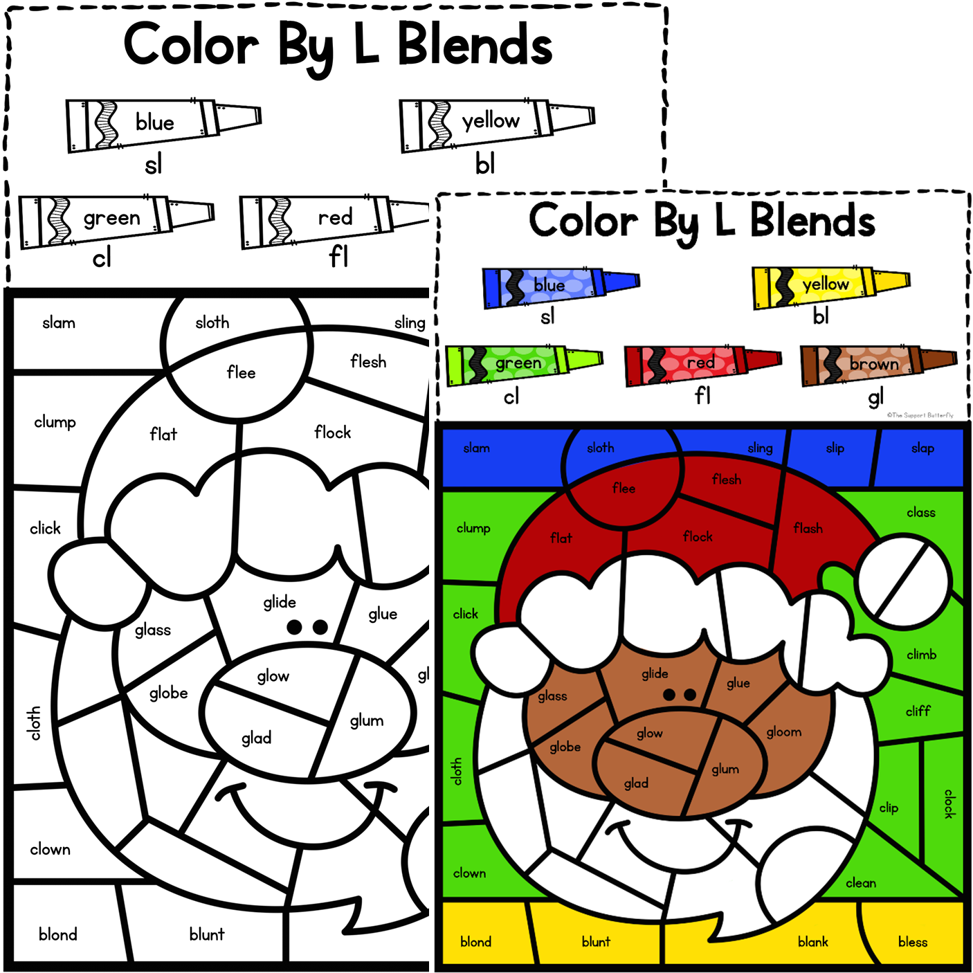 Christmas Activities Color by L Blends | Made By Teachers