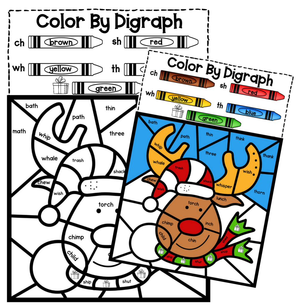 Christmas Activities Color by Digraphs | Made By Teachers
