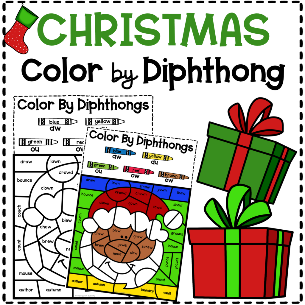 Christmas Activities Color by Diphthongs | Made By Teachers