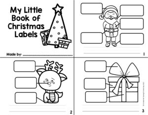 Christmas Labels Cut and Paste Mini Book - Made By Teachers