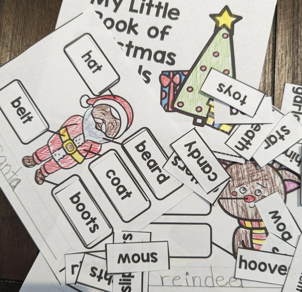 Christmas Labels Cut and Paste Mini Book | Made By Teachers