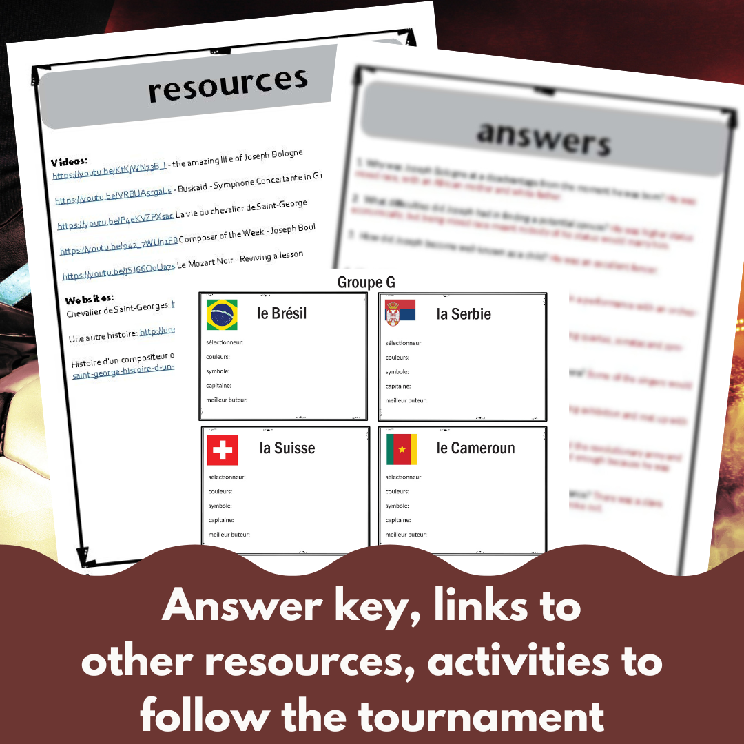 French reading comprehension - La Coupe du Monde World Cup 2022 | Made ...