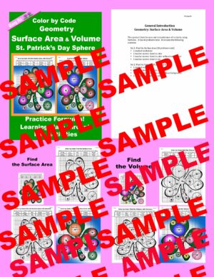 St. Patrick's Day Color by Code: Surface Area and Volume: Sphere | Made ...