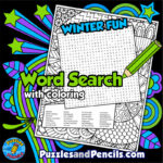 Winter Fun Word Search Puzzle Activity Page with Coloring | Wordsearch ...