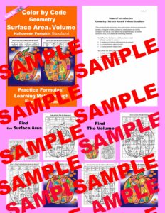 Halloween Color by Code: Surface Area and Volume: Practice Formulas 3 ...