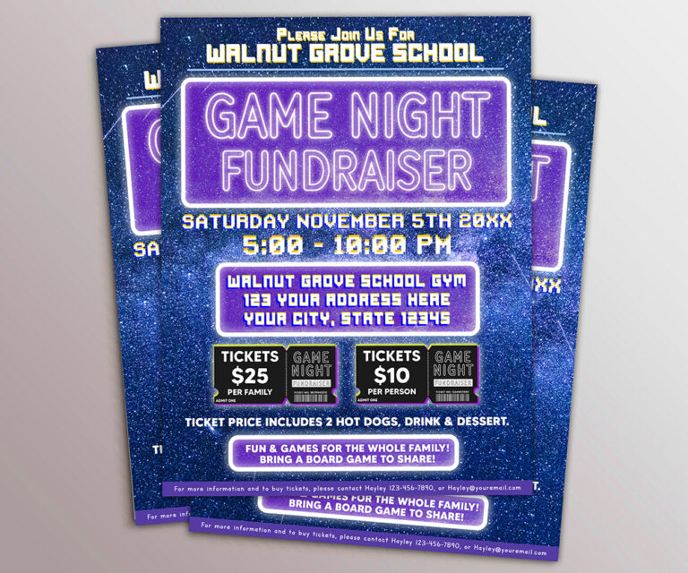 Customizable Game Night Flyer Template, DIY School Family Game Night ...