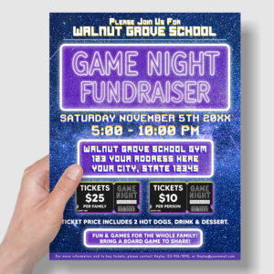 Customizable Game Night Flyer Template, DIY School Family Game Night ...