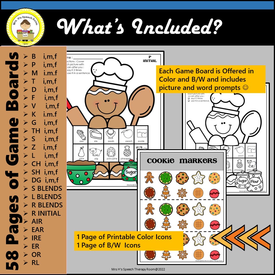 Gingerbread Man Cookie Speech Therapy Articulation Activity | Made By ...