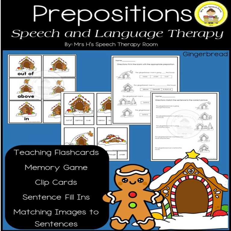 Positional Concepts and Prepositions in Speech Therapy Gingerbread ...