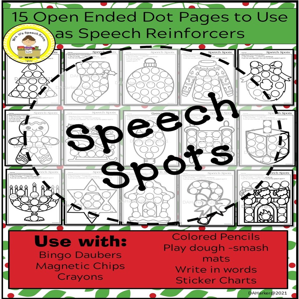Dot Marker Activities for Speech Therapy Christmas Theme | Made By Teachers