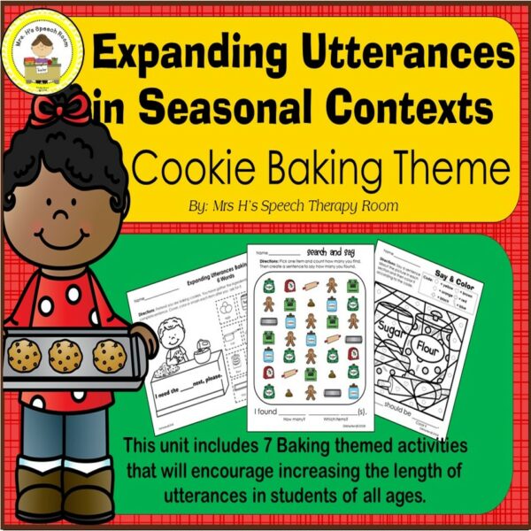Expanding Utterances in Speech Therapy- Christmas Baking Theme | Made ...