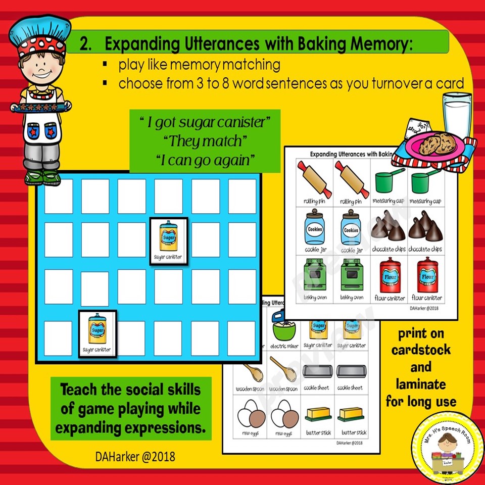 Expanding Utterances in Speech Therapy- Christmas Baking Theme | Made ...
