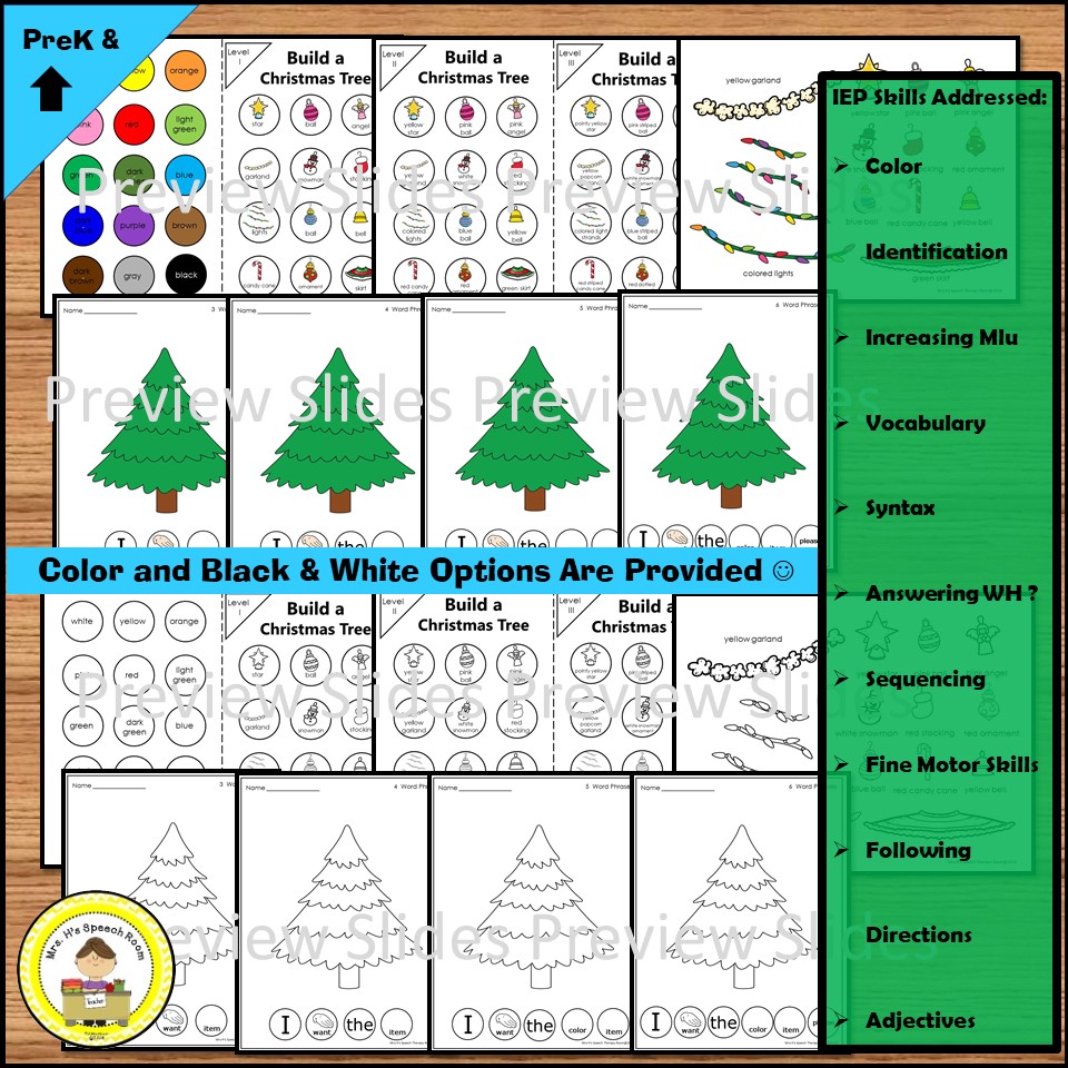 Build a Christmas Tree Activity To Increase Sentence Length in Speech ...
