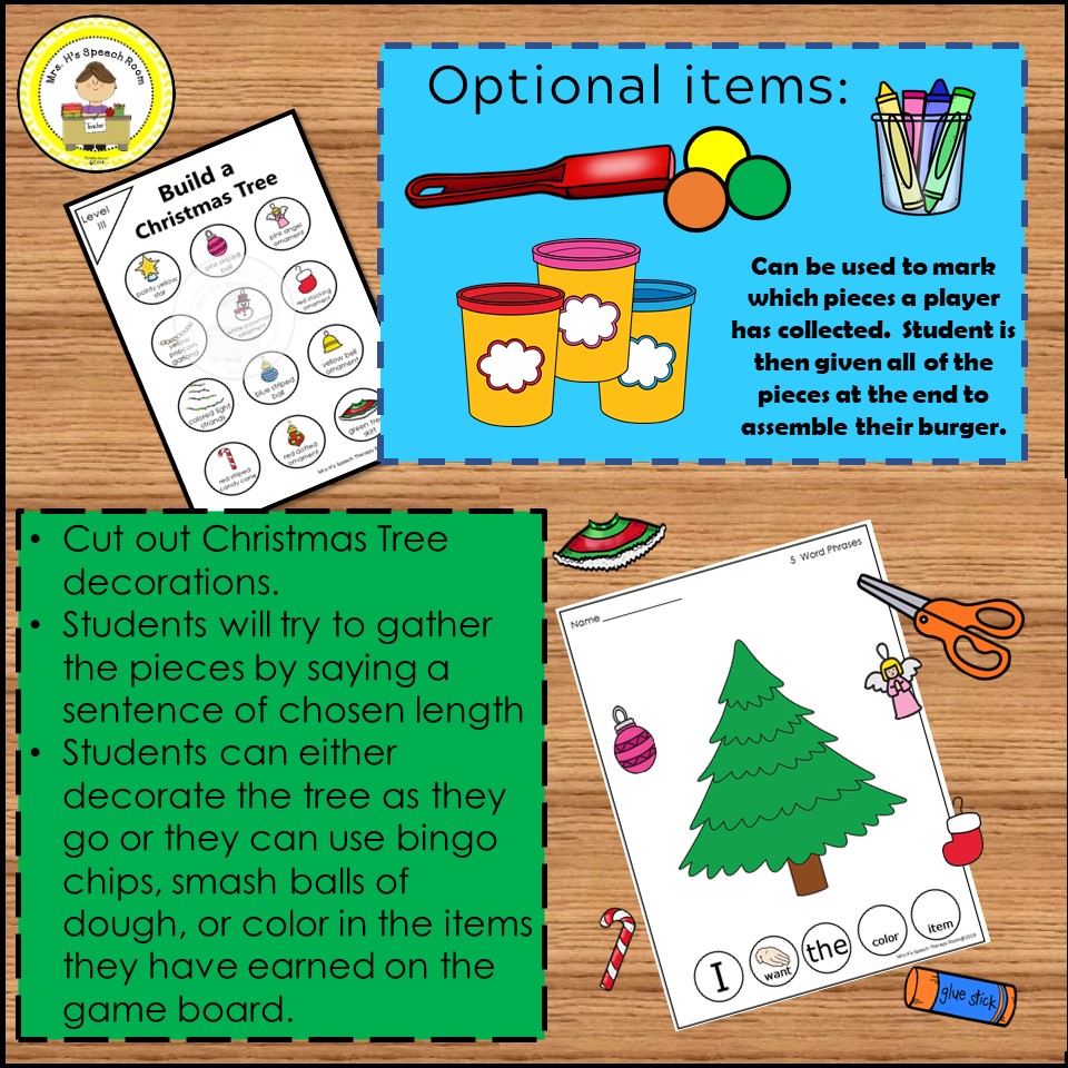 Build a Christmas Tree Activity To Increase Sentence Length in Speech ...