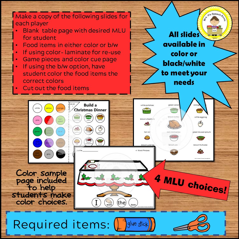 Build a Christmas Dinner Activity To Increase Sentence Length in Speech ...