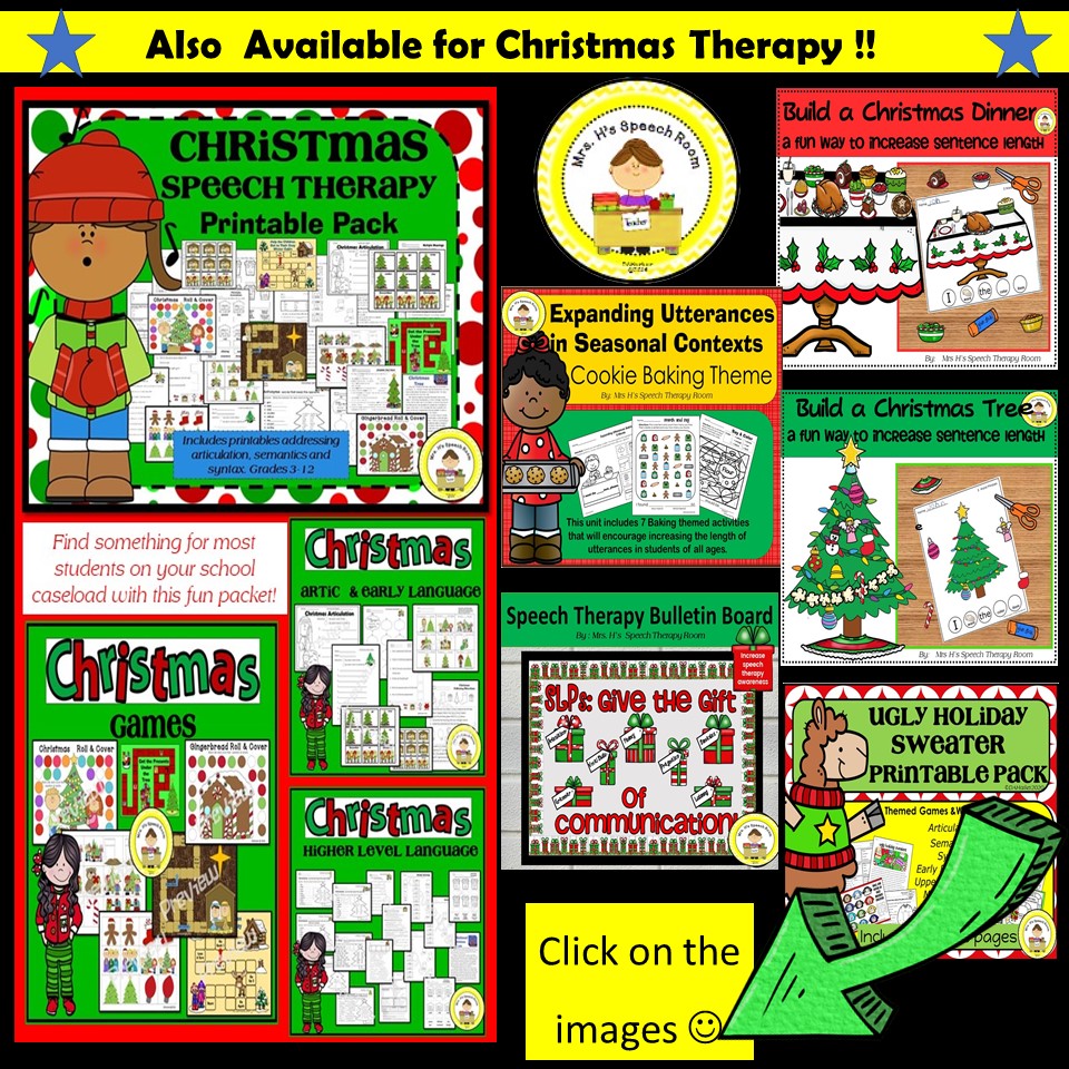 Christmas Speech Therapy Color By Code Grab and Go Activity | Made By ...