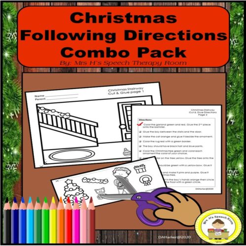 Christmas Following Directions in Speech Therapy | Made By Teachers