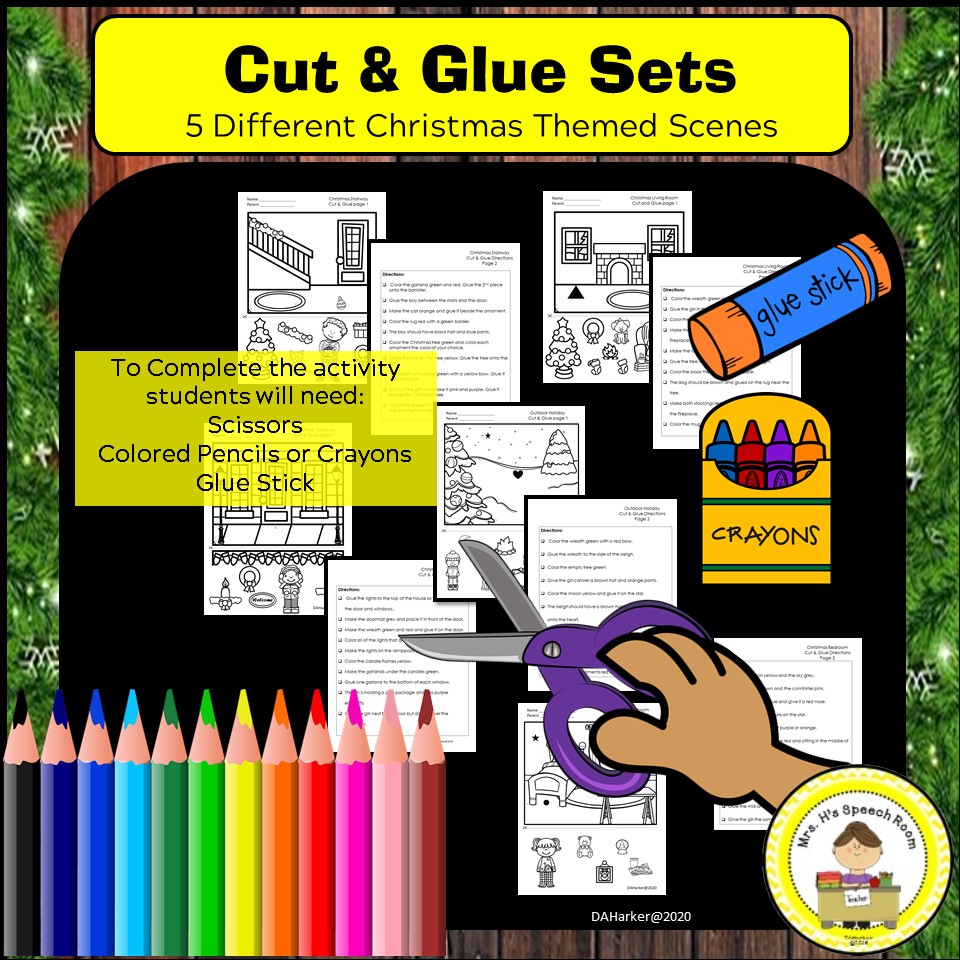 Christmas Following Directions in Speech Therapy | Made By Teachers