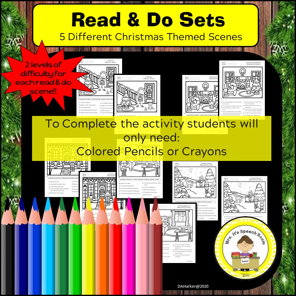 Christmas Following Directions in Speech Therapy | Made By Teachers