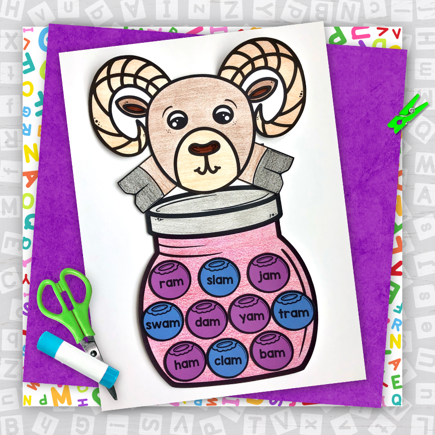 Short A Vowel Craft | Ram's Jam | AM Word Family | Made By Teachers