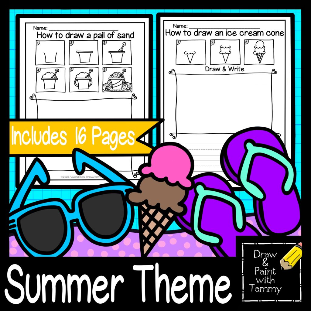 Directed drawings summer how to draw and write printable pages art sub ...