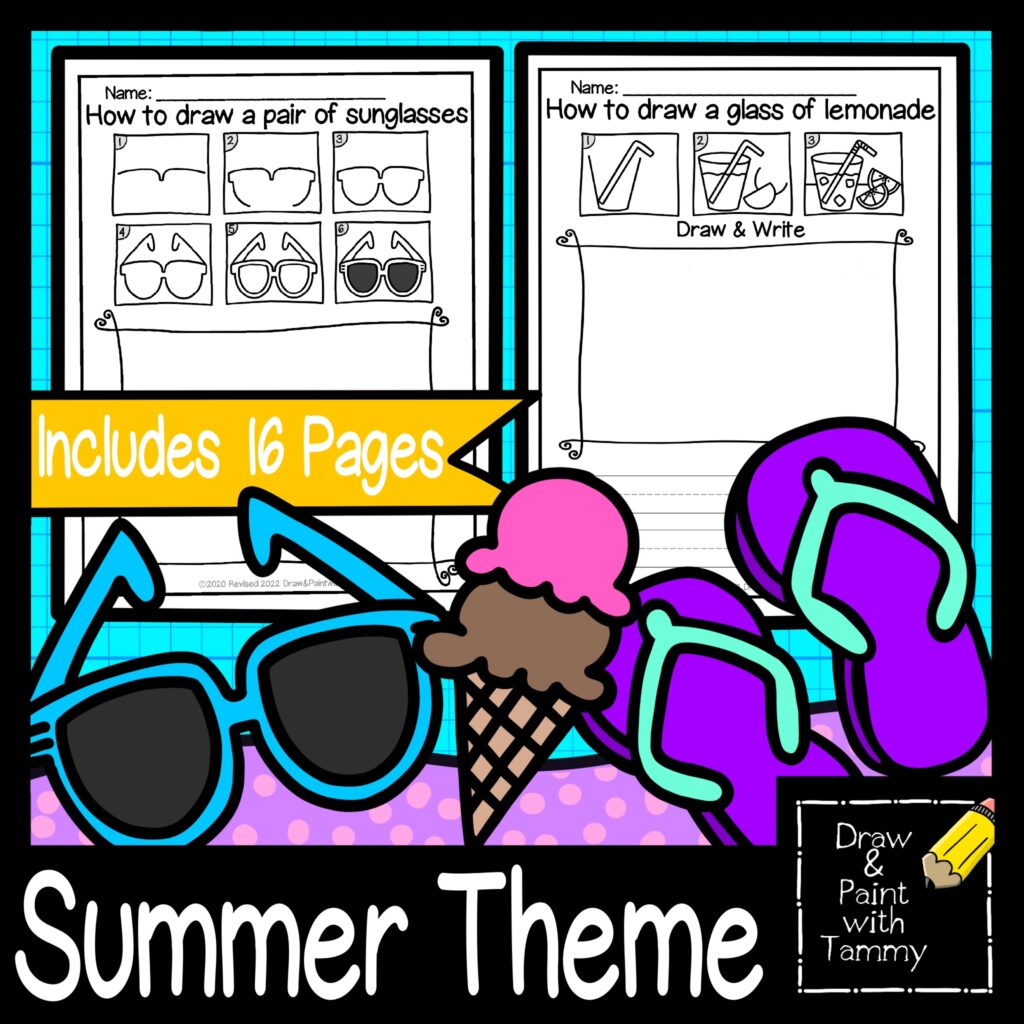 Directed drawings summer how to draw and write printable pages art sub ...