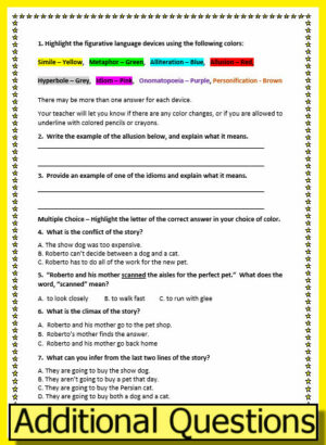 Figurative Language Stories with Color-Coding Close Reading ...