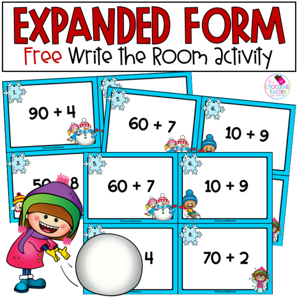 Expanded Form - Winter Math - Write the Room - Free Product - Made By ...